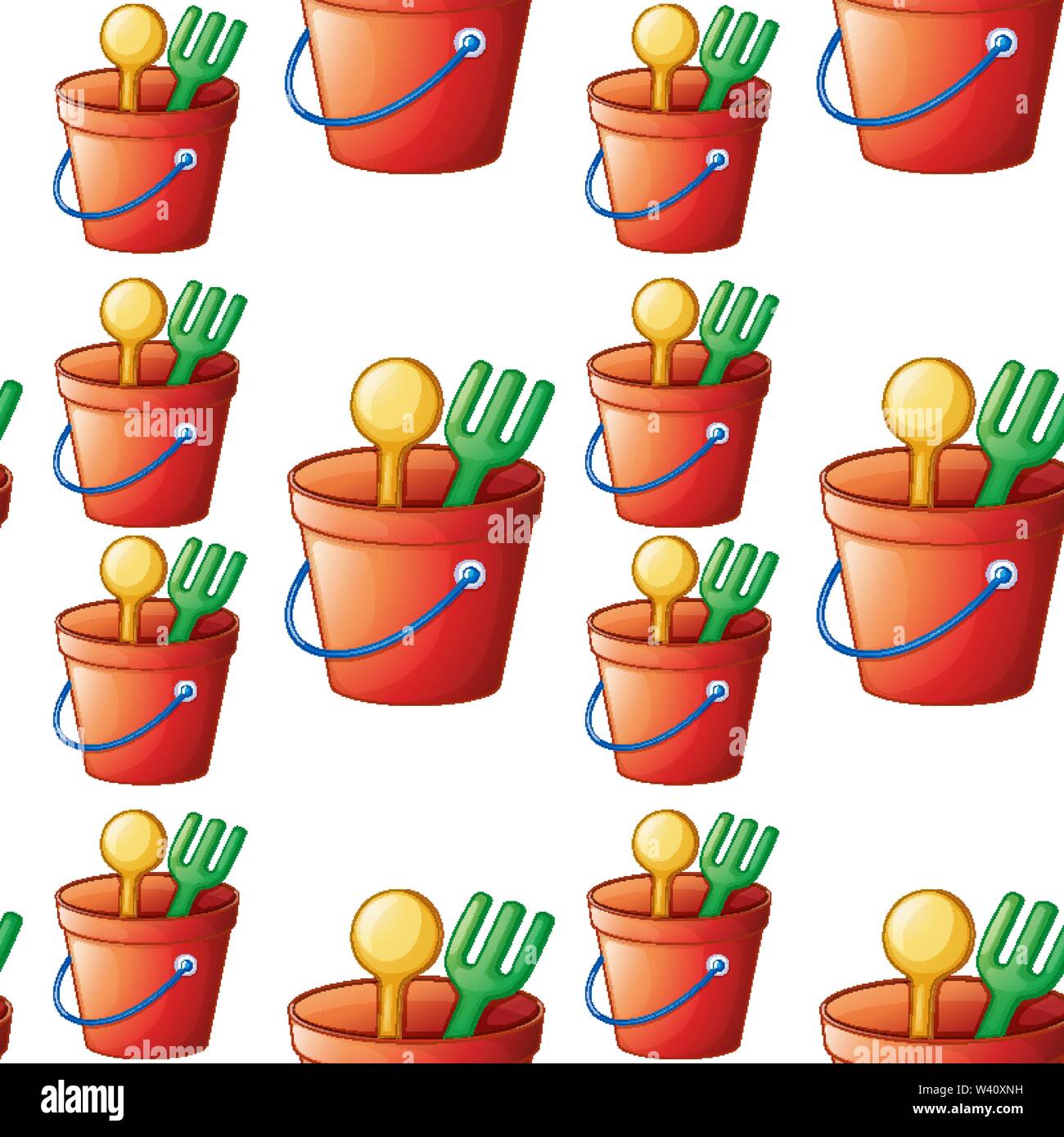 Seamless pattern tile cartoon with toy bucket illustration Stock Vector ...