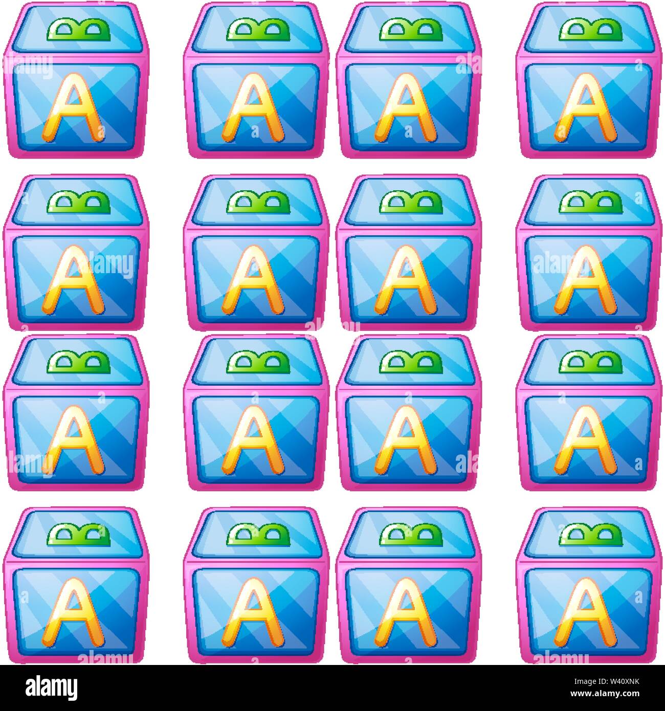 Seamless pattern tile cartoon with toy block illustration Stock Vector ...