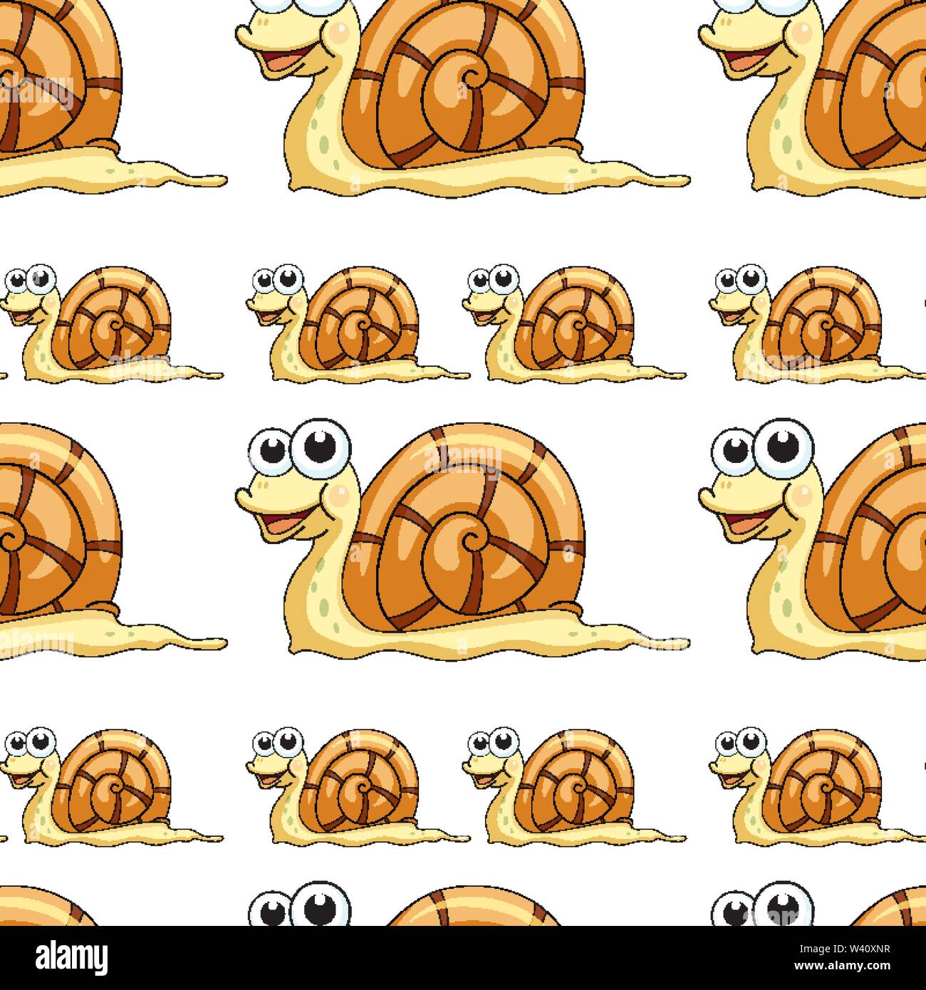 Seamless pattern tile cartoon with snail illustration Stock Vector ...