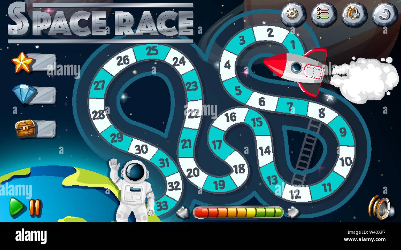 Space race board game illustration Stock Vector Image & Art - Alamy