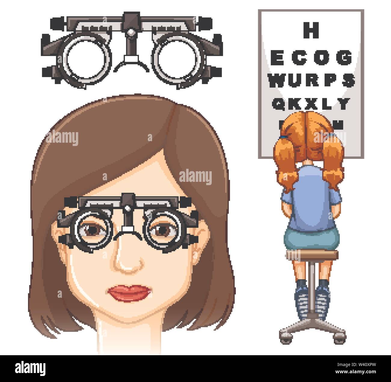 Scientific medical illustration of eye test illustration Stock Vector ...