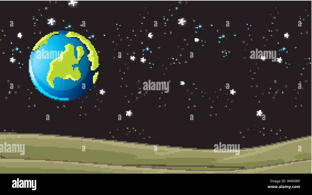 Planet landscape earth scene illustration Stock Vector Image & Art - Alamy