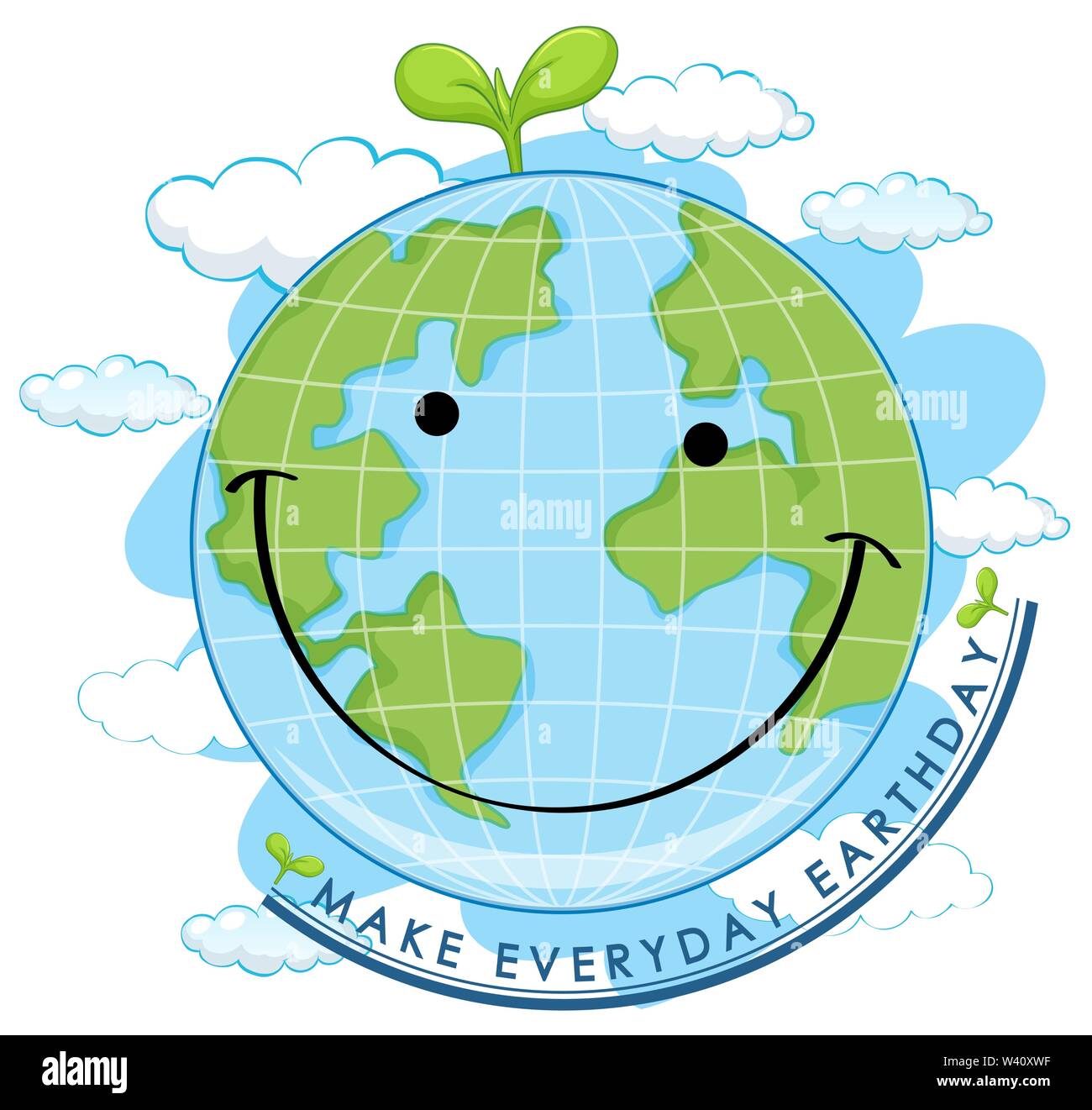 Smiling earth day poster illustration Stock Vector Image & Art - Alamy