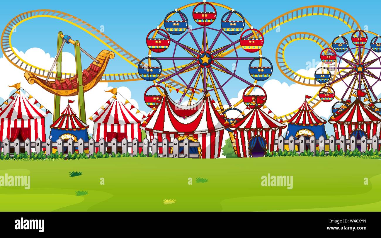 Cartoon Circus Scene