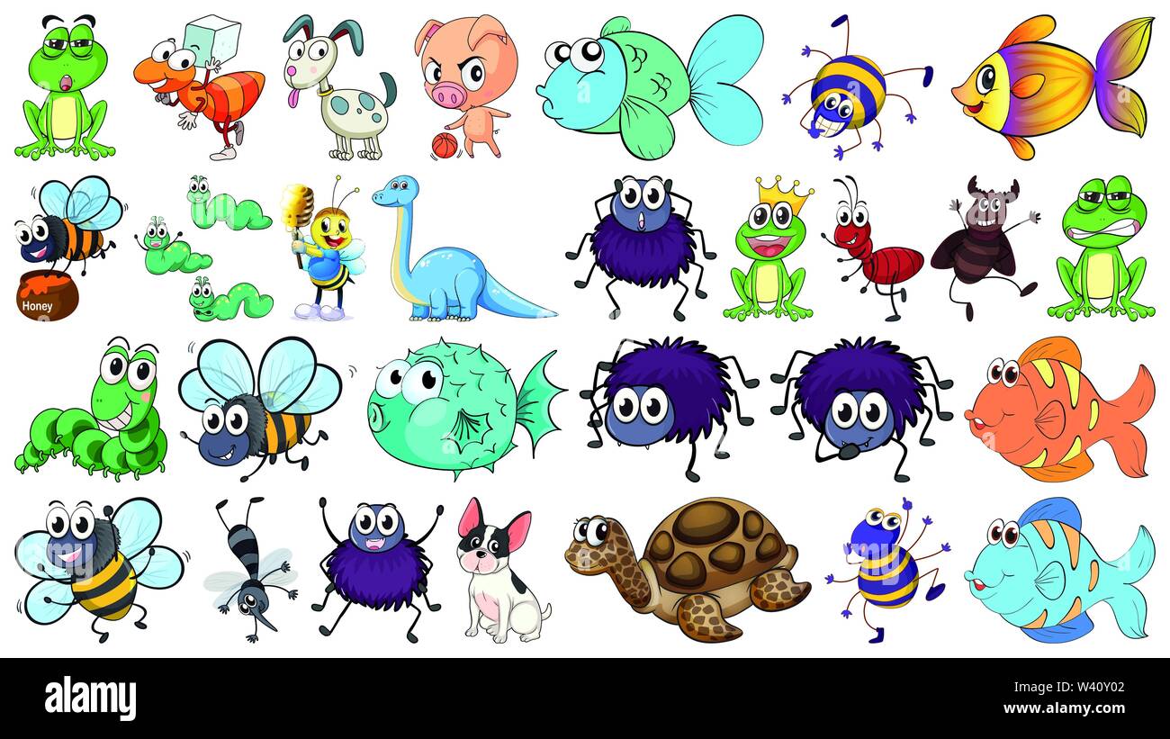 Set of different animals illustration Stock Vector Image & Art - Alamy