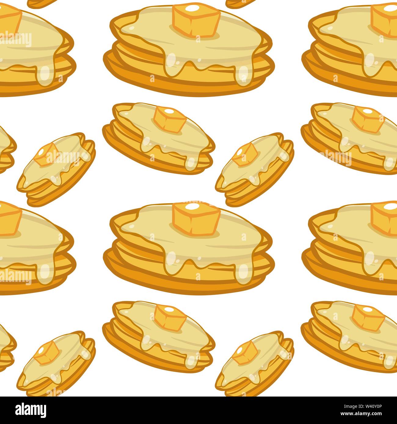 Seamless pattern tile cartoon with pancakes illustration Stock Vector ...
