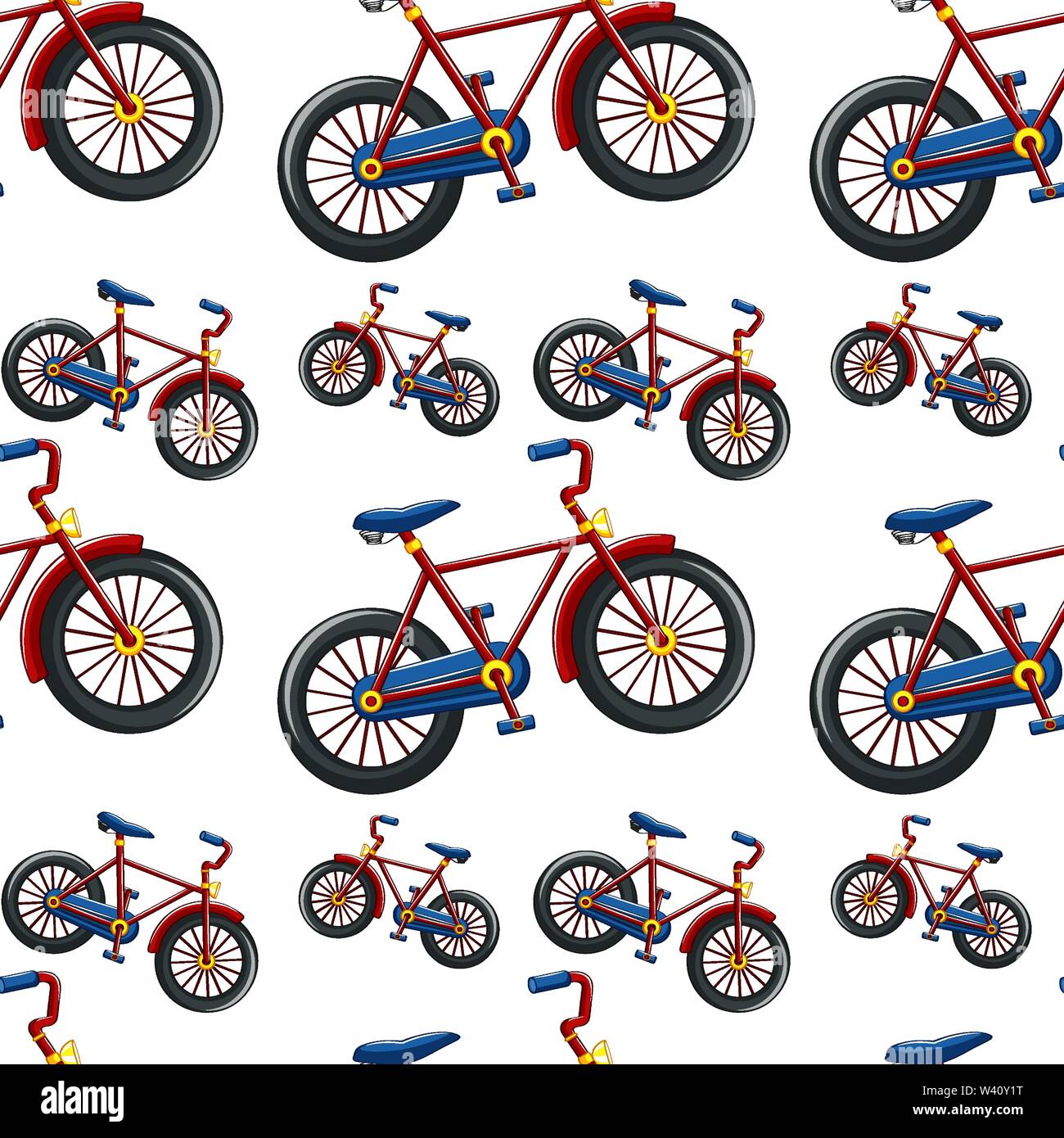 Seamless pattern tile cartoon with bikes illustration Stock Vector ...