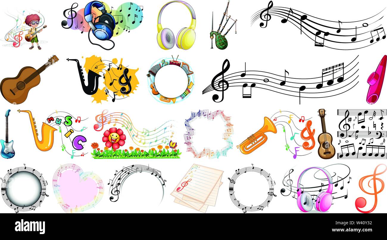 Set of musical objects illustration Stock Vector Image & Art - Alamy