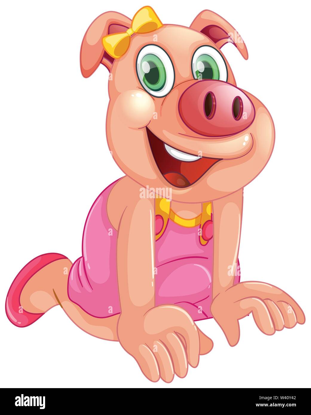 Cute girl pig character illustration Stock Vector Image & Art - Alamy