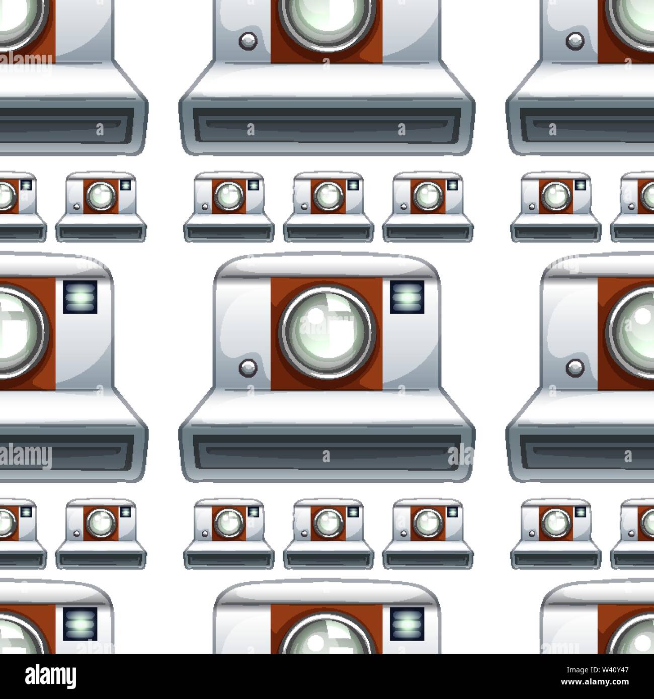 Seamless pattern tile cartoon with camera illustration Stock Vector ...