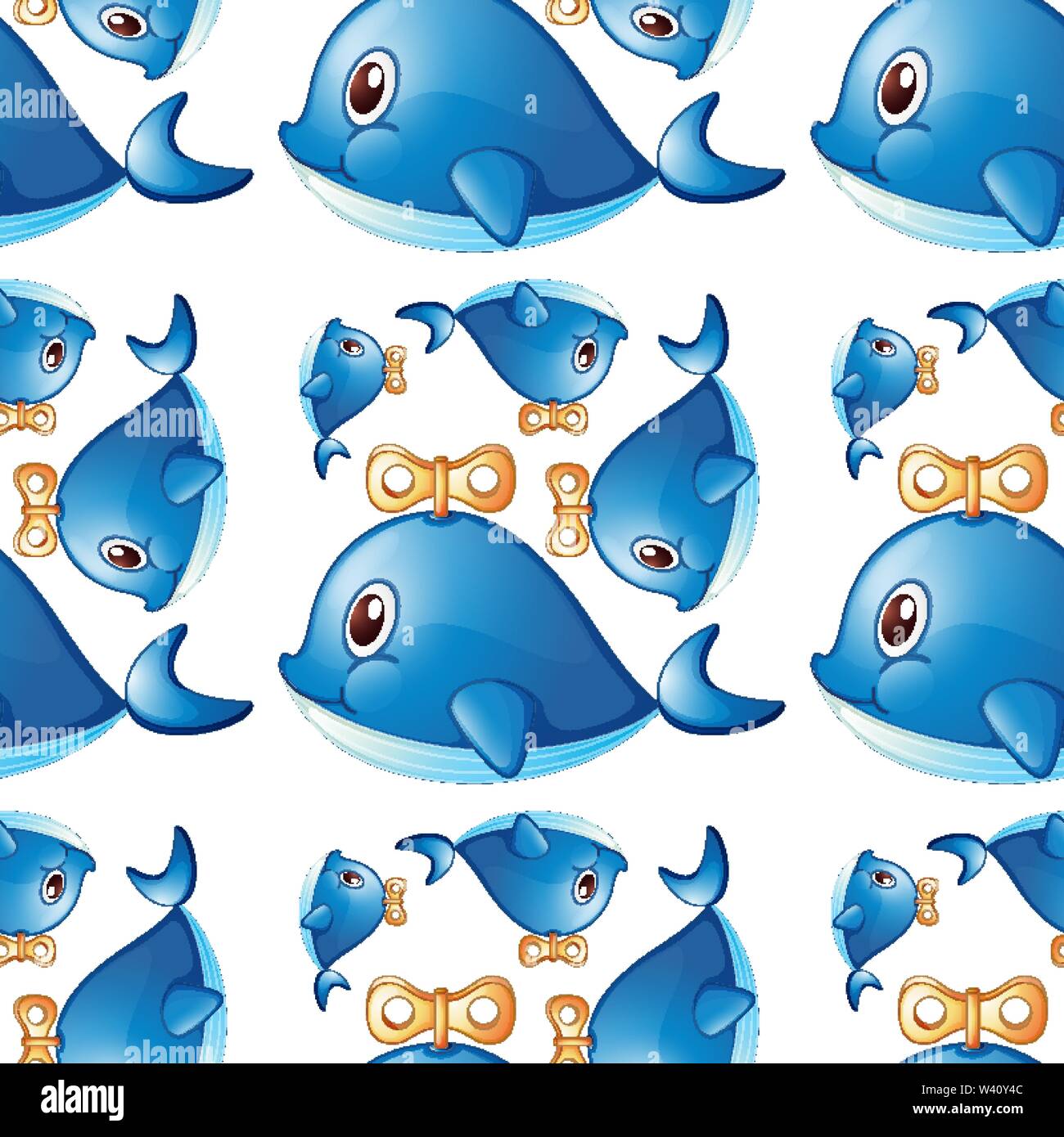 Seamless pattern tile cartoon with toy whale illustration Stock Vector ...