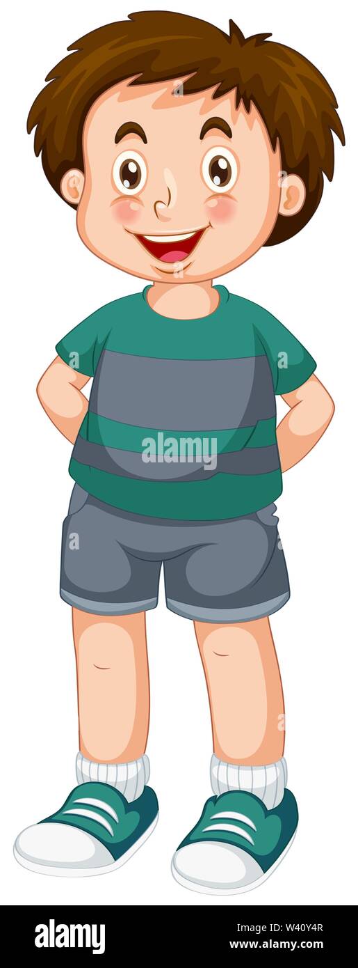 Isolated young brunette boy illustration Stock Vector Image & Art - Alamy