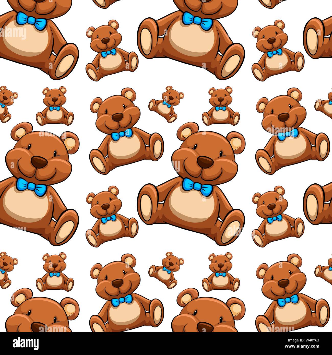 Seamless pattern tile cartoon with teddies illustration Stock Vector ...