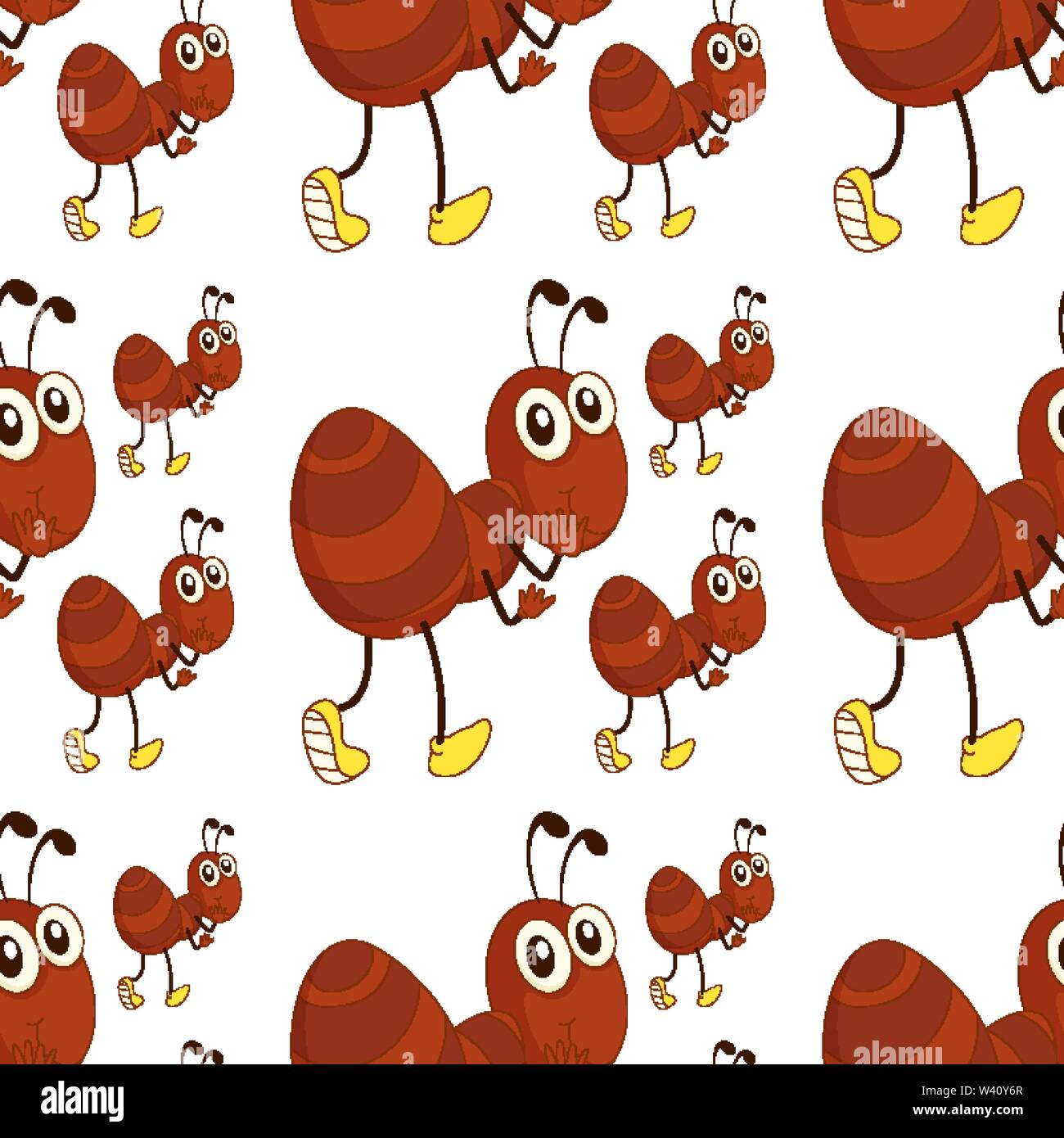 Seamless pattern tile cartoon with ants illustration Stock Vector Image ...