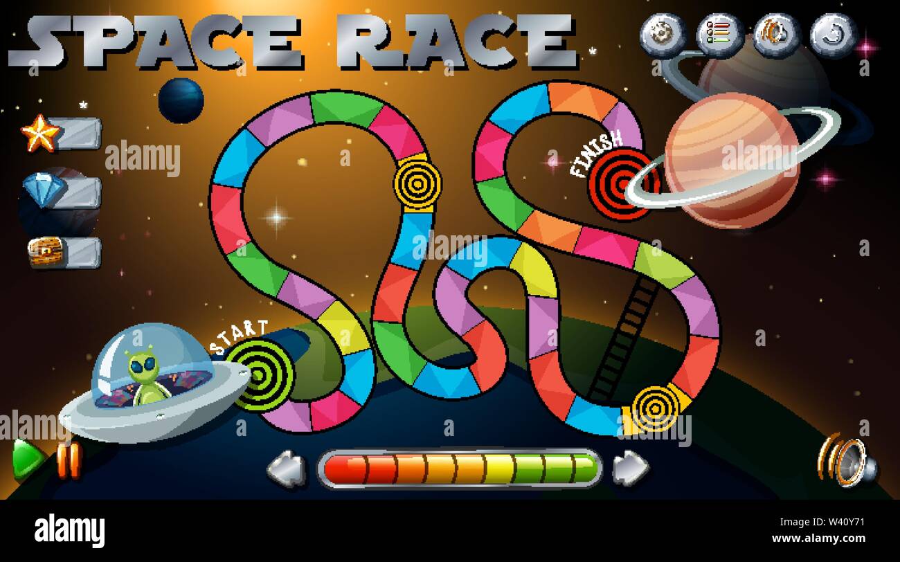 Space race board game illustration Stock Vector Image & Art - Alamy