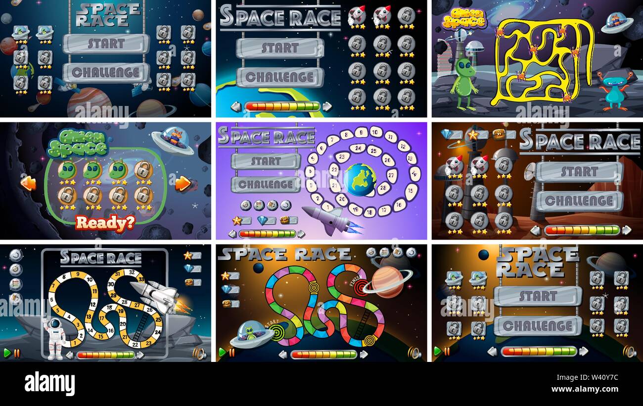 Set of space games illustration Stock Vector Image & Art - Alamy