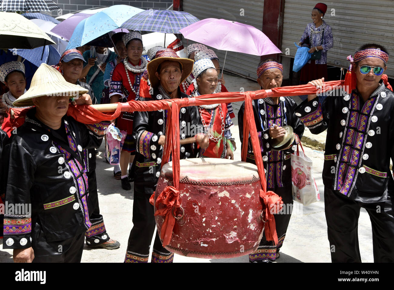 Guizhou, China. 19th July, 2019. The people of kitang village, kitang ...