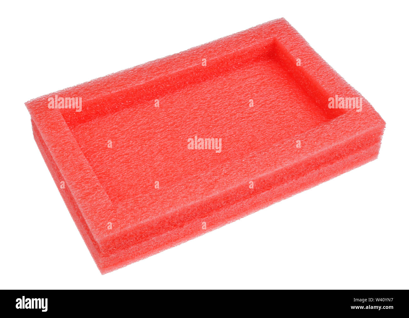 Plastic red industrial box for new or broken defective smartphones in ...
