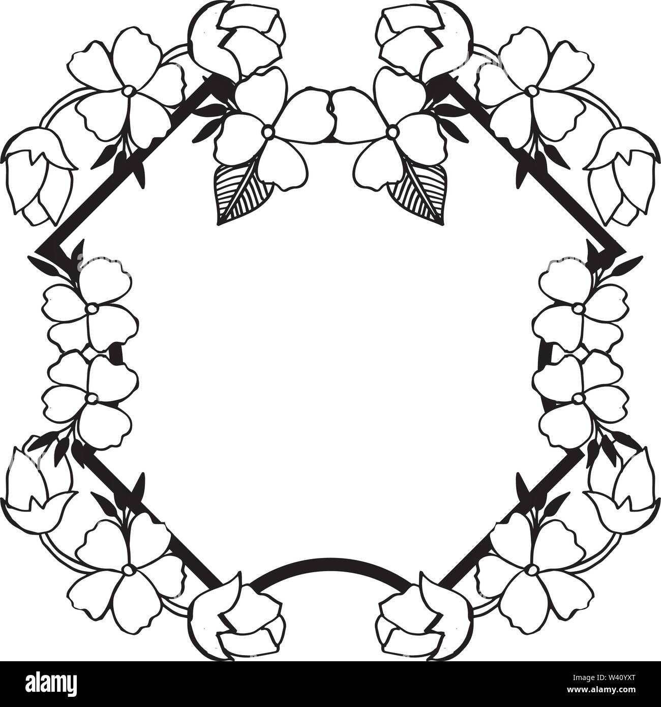 Design floral frame, various shape of card. Vector illustration Stock ...