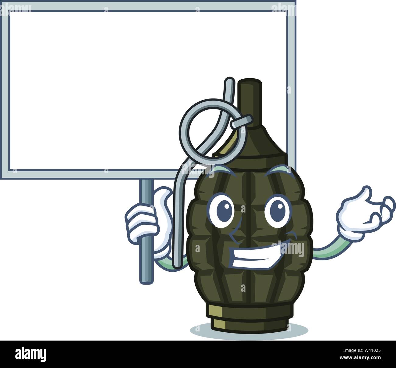 Bring board grenade isolated with on the character vector illustration ...