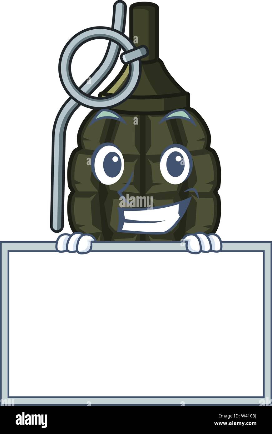 Grinning with board grenade isolated with on the character vector ...