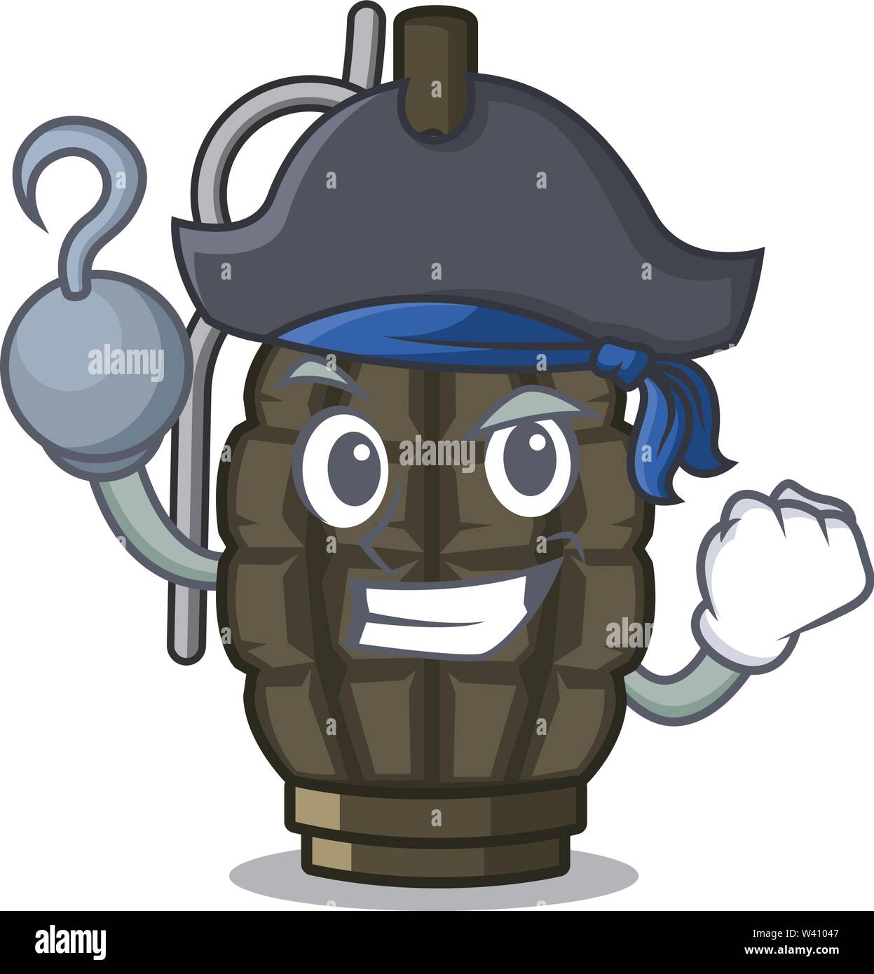 Pirate grenade isolated with on the character vector illustration Stock ...