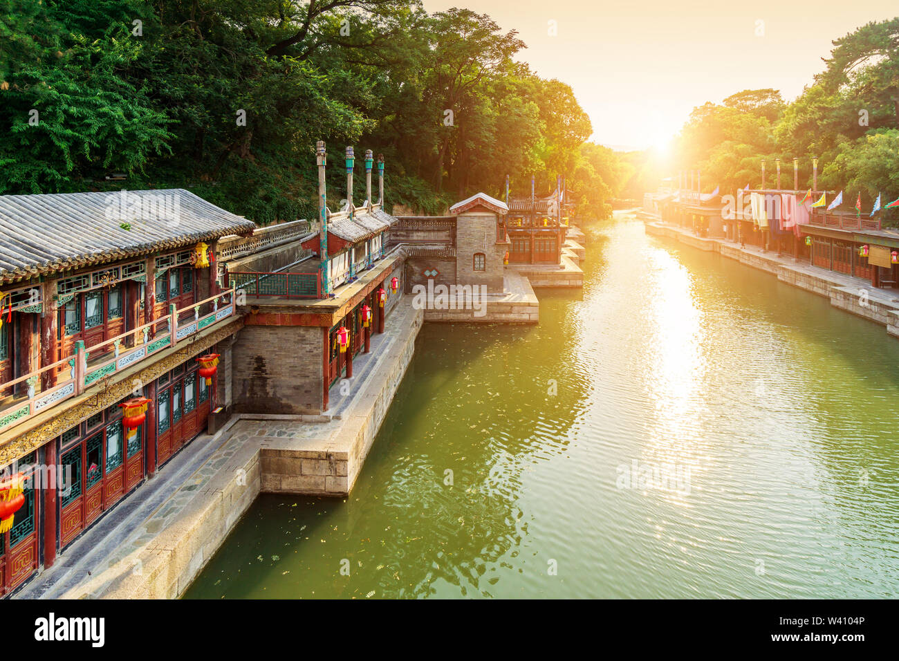 Suzhou Market Street in Summer Palace, Beijing, China. Along the Back ...