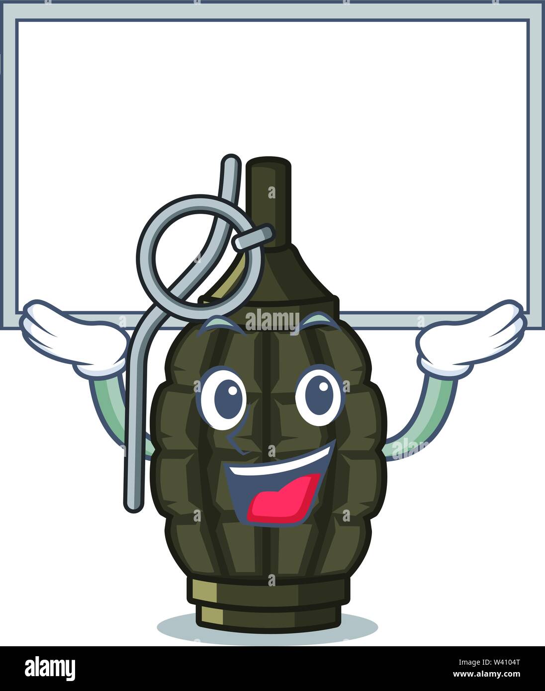 Up board grenade isolated with on the character vector illustration ...