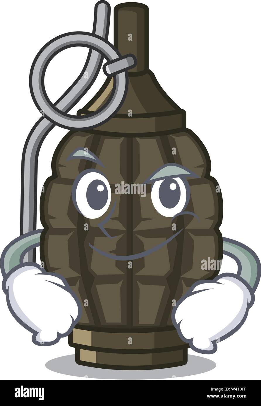 Smirking grenade in the a mascot shape vector illustration Stock Vector ...
