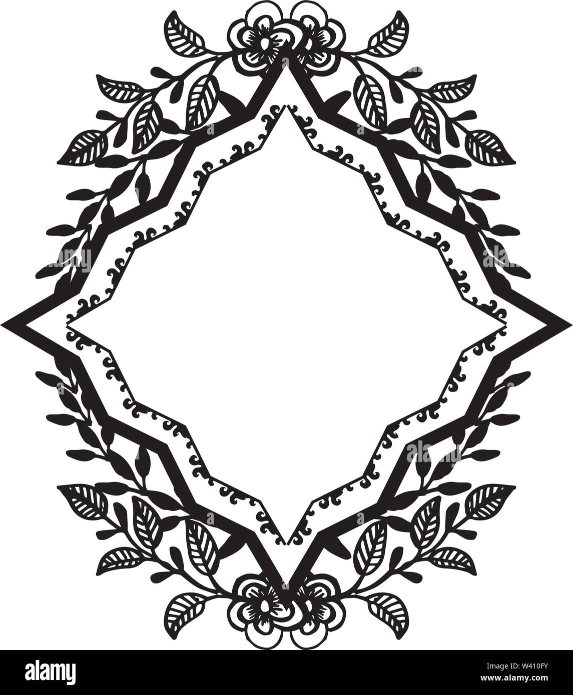 Vintage wedding design, with wallpaper of floral pattern. Vector ...