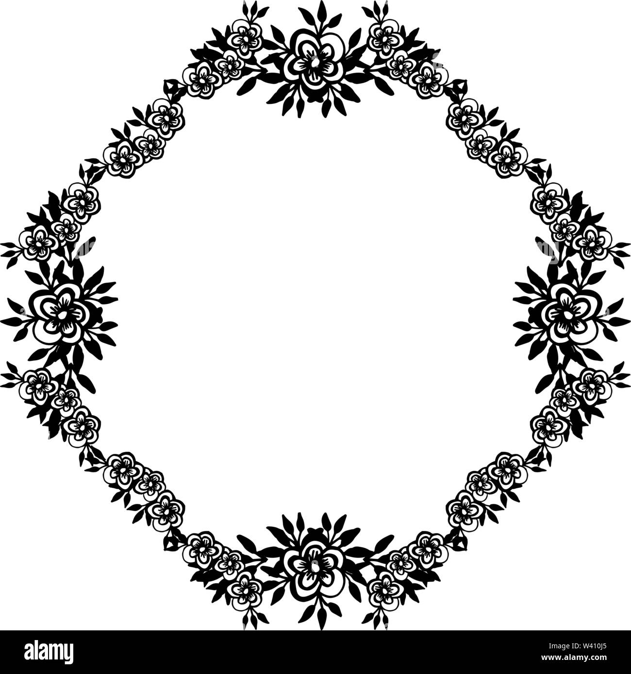 Template of invitation card, with decor beautiful wreath. Vector ...