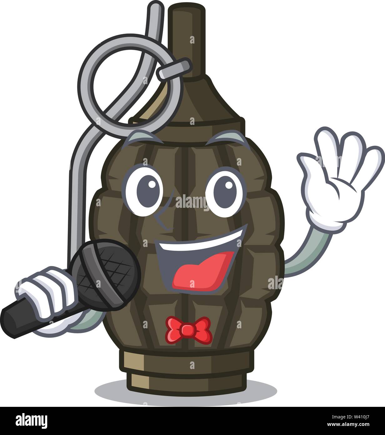 Singing cartoon grenade a in the bag vector illustration Stock Vector ...