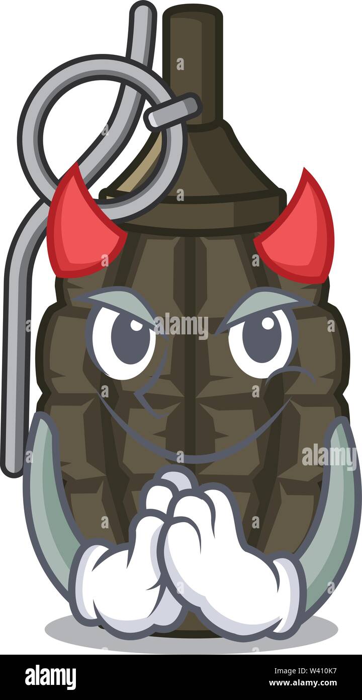 Devil cartoon grenade a in the bag vector illustration Stock Vector ...