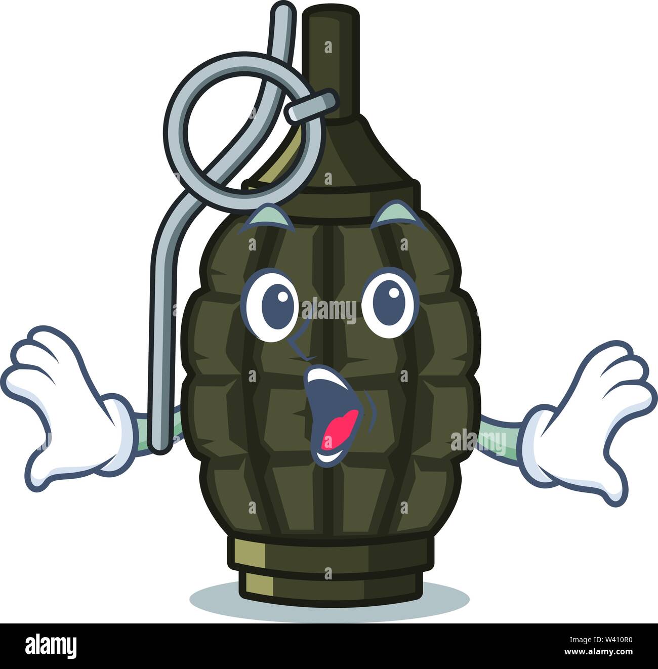 Surprised cartoon grenade a in the bag vector illustration Stock Vector ...