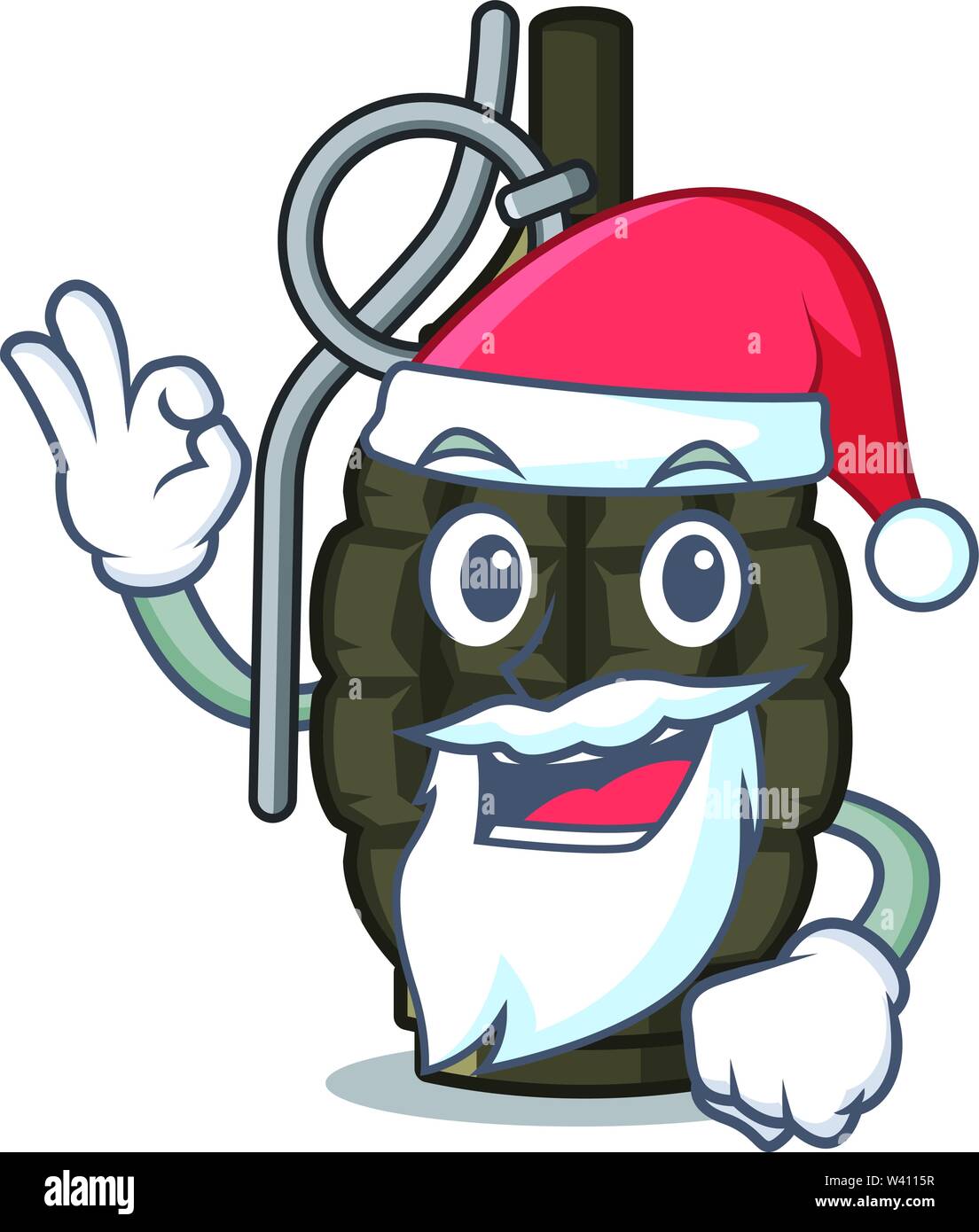 Santa grenade toys above wooden cartoon table vector illustration Stock ...