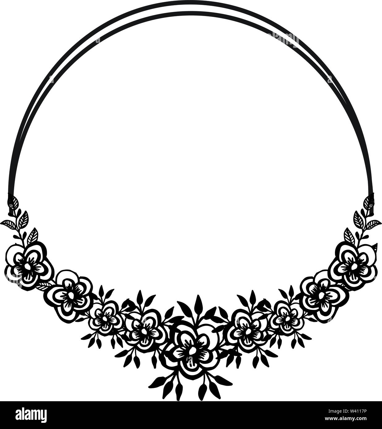 Beautiful wedding frame, various flowers and leaf, for wallpaper card ...