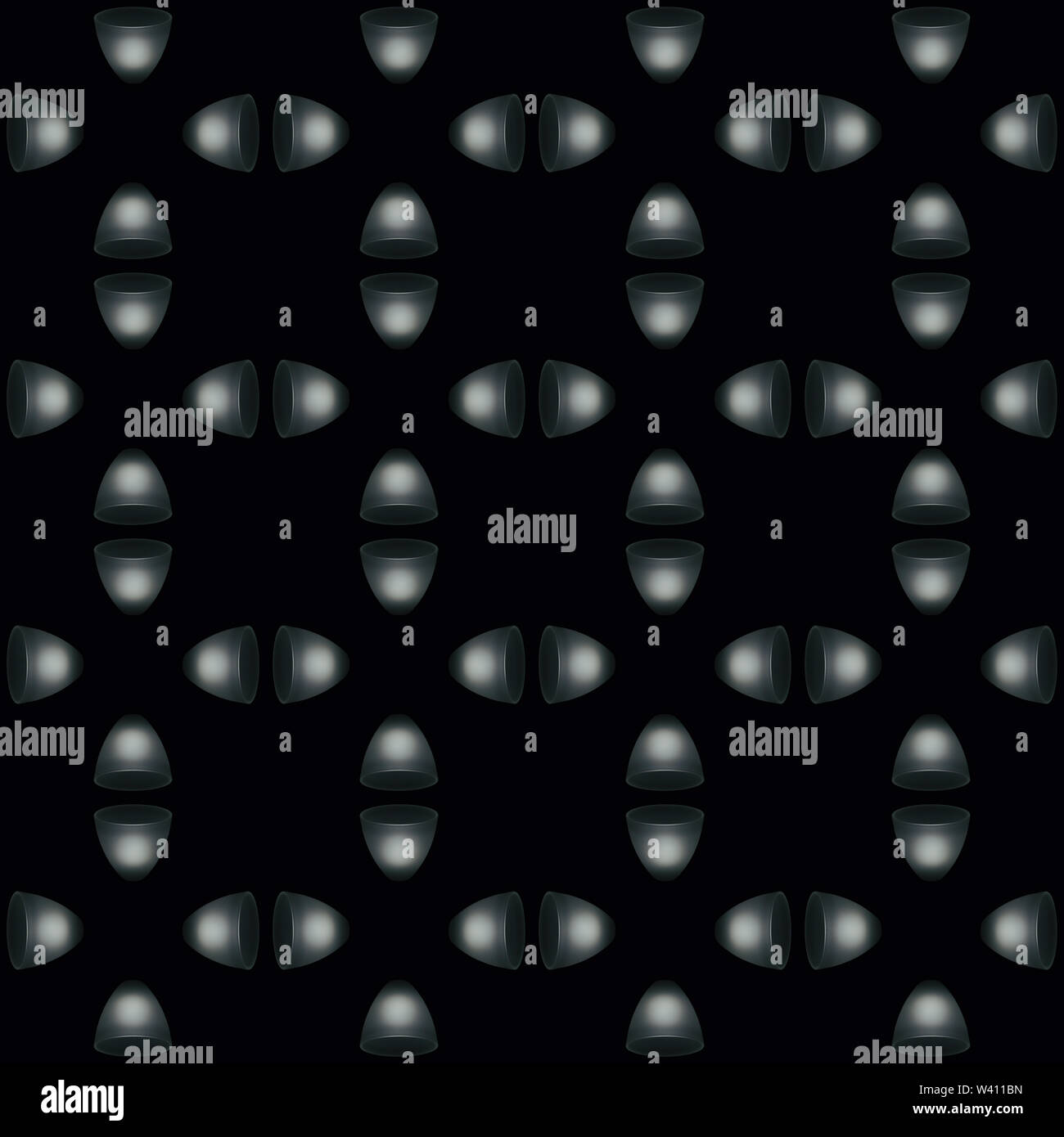 Cone lights isolated on the black background seamless pattern Stock ...