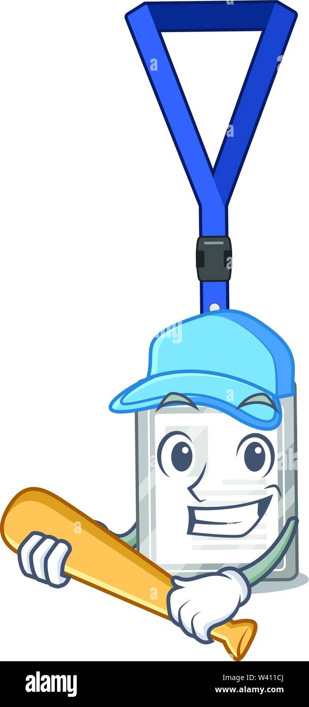 Playing baseball name tag in the character shape vector illustration ...