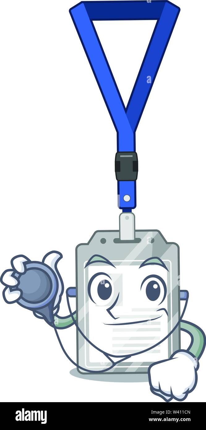 Doctor name tag in the character shape vector illustration Stock Vector ...