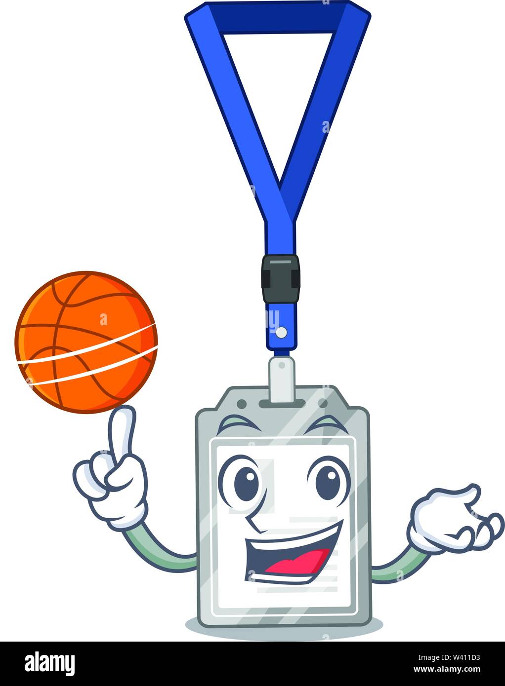 With basketball name tag in the character shape vector illustration ...