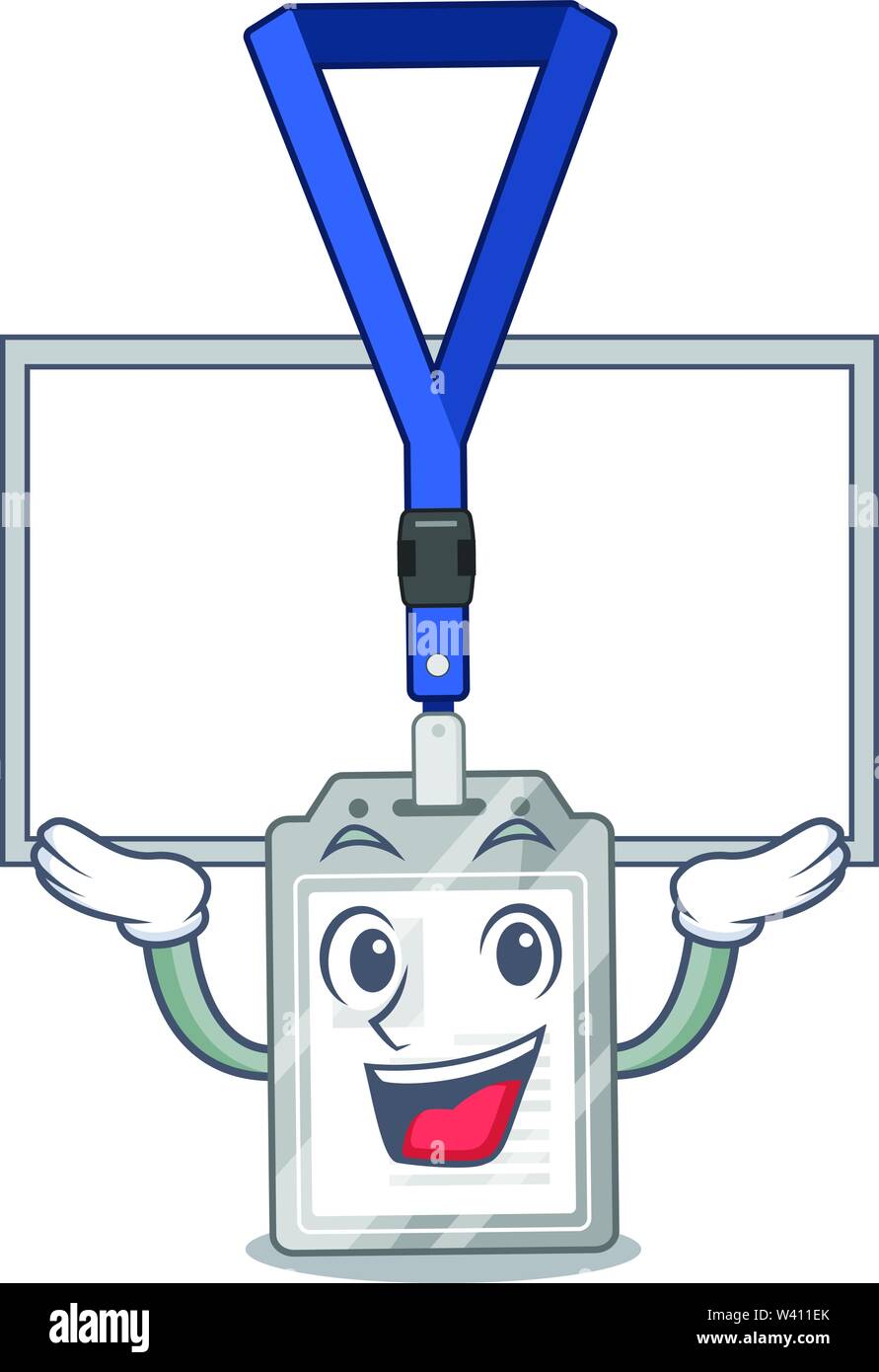 Up board name tag in the character shape vector illustration Stock ...