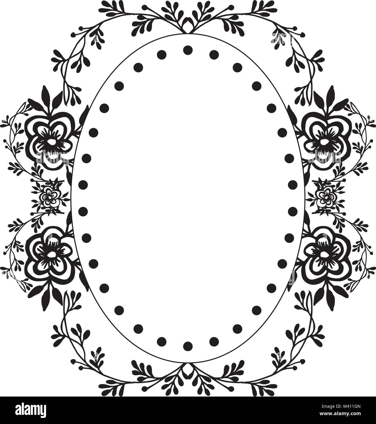 Decorative line art frame for design template, for invitations and ...