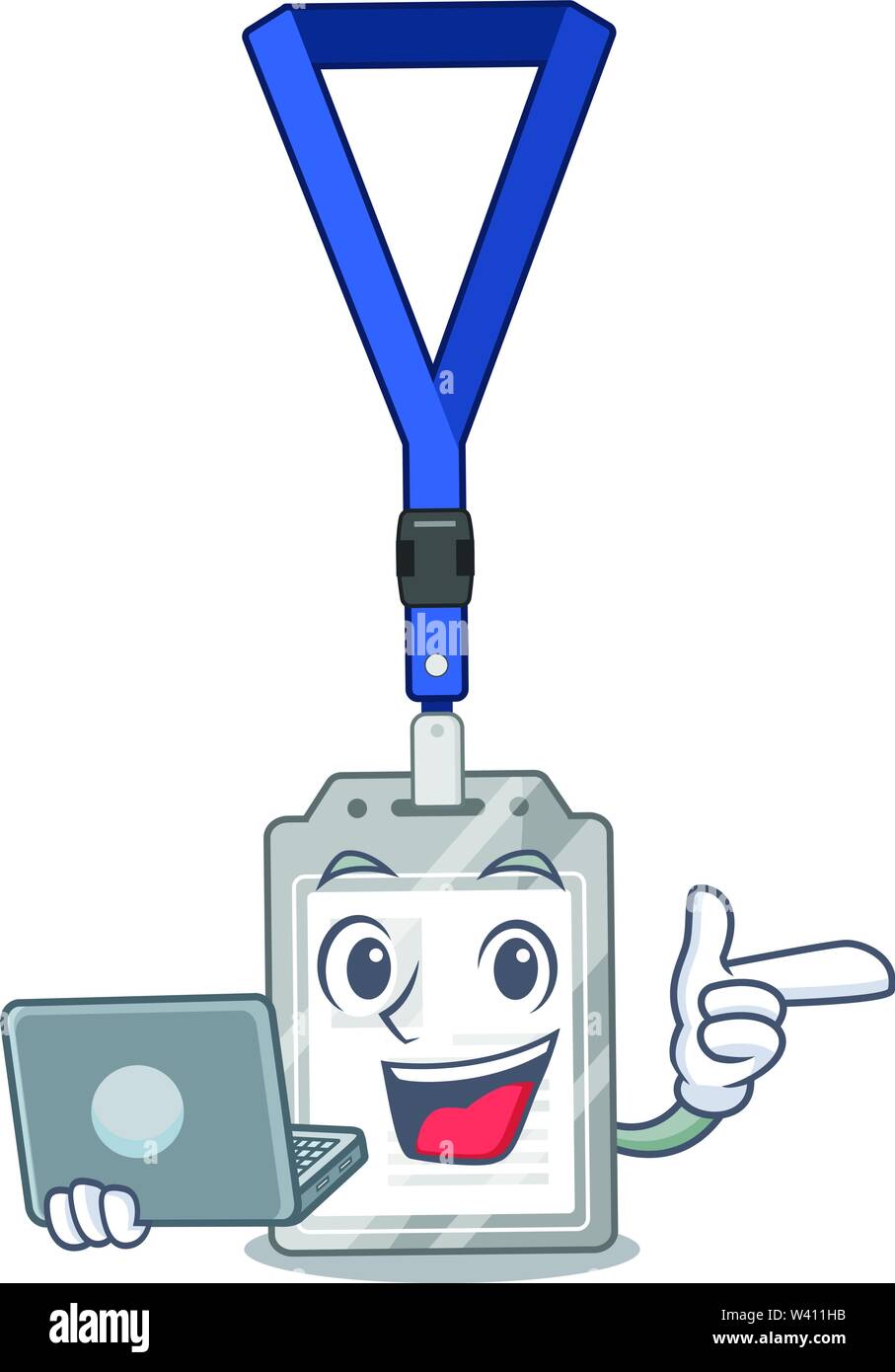 With laptop name tag in the character shape vector illustration Stock ...