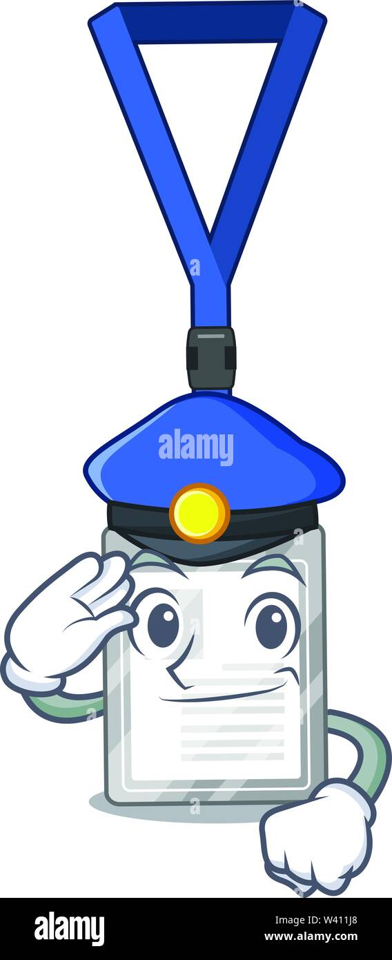 Police name tag in the character shape vector illustration Stock Vector ...