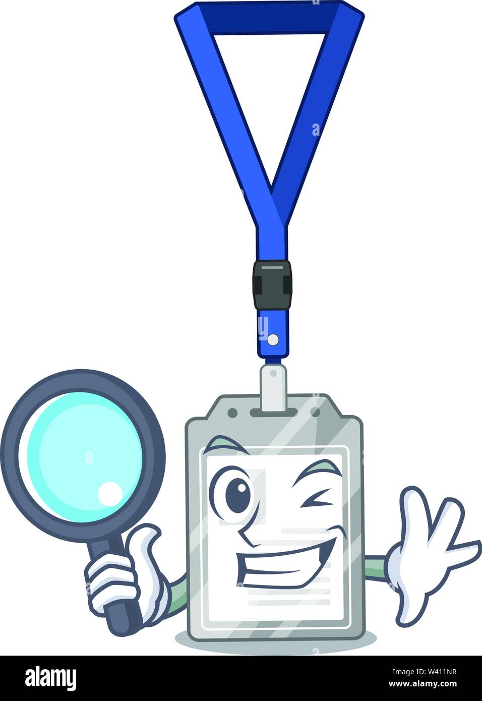 Detective name tag on the mascot table vector illustration Stock Vector ...