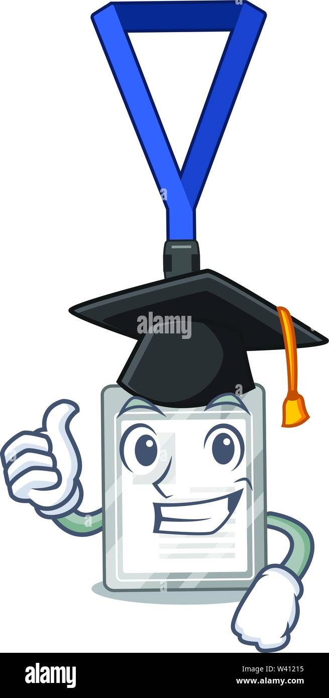 Graduation name tag on the mascot table vector illustration Stock ...