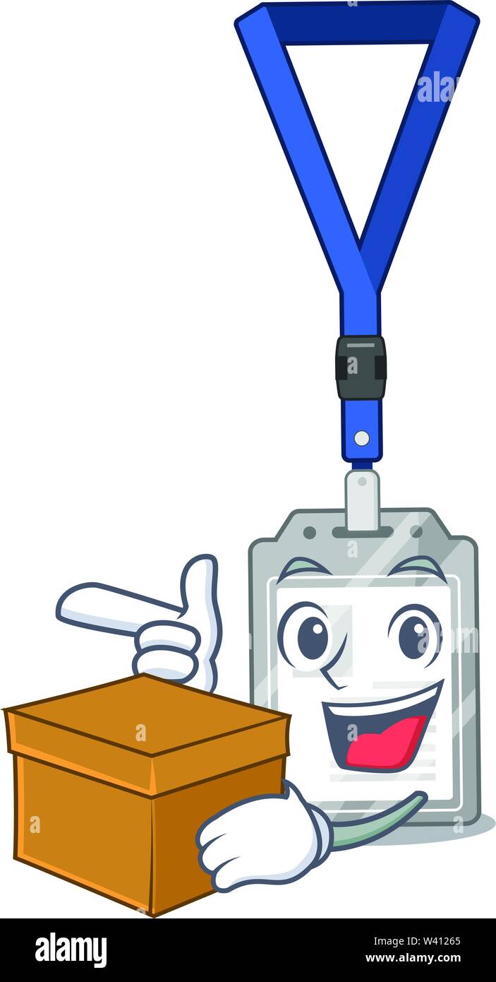 With box name tag on the mascot table vector illustration Stock Vector ...