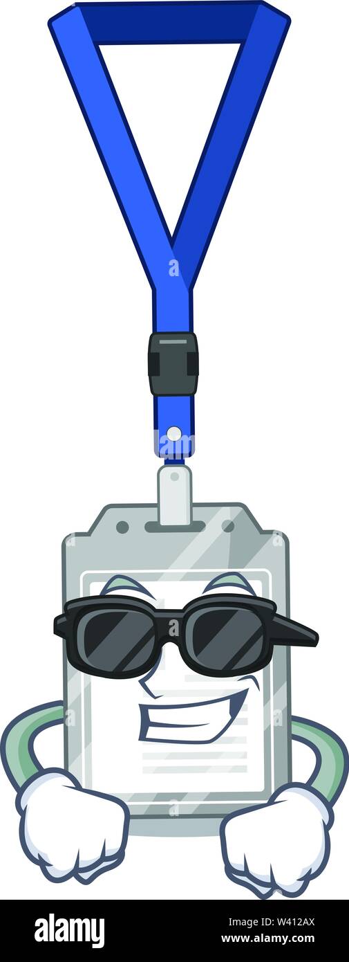 Super cool name tag on the mascot table vector illustration Stock ...