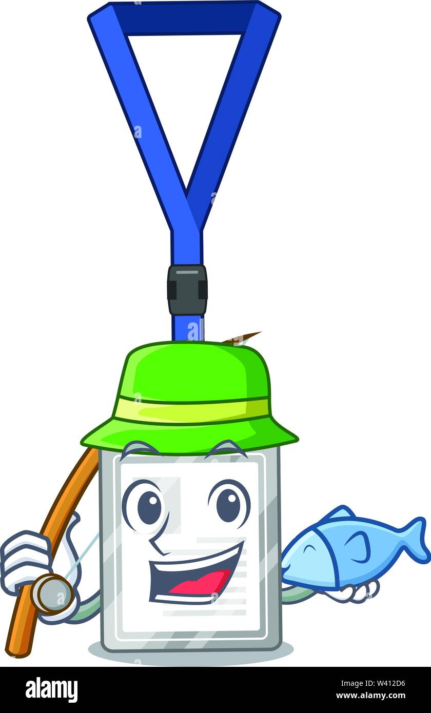 Fishing name tag isolated in the cartoon vector illustration Stock ...