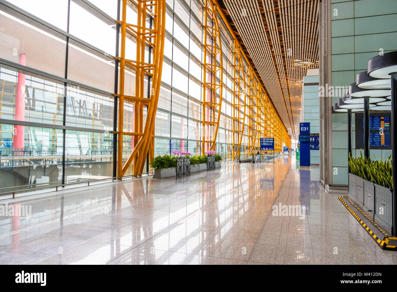 Beijing International Airport interior Stock Photo - Alamy